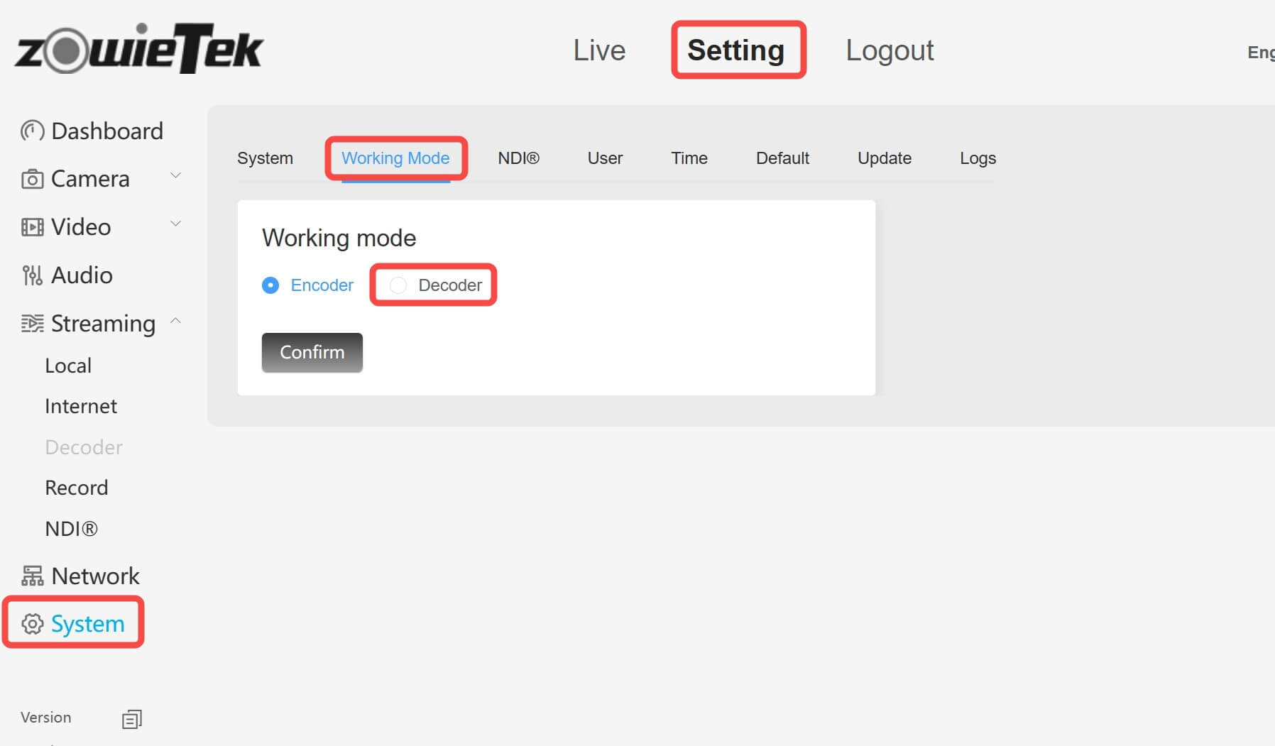 How To Switch To Decoder Mode Zowietek Electronics Ltd